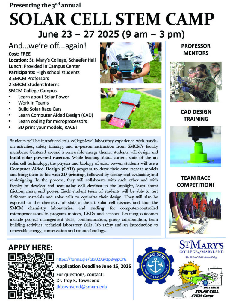 2025 SMCM Solar Cell STEM Camp – PAX Partnership/STEM-Link